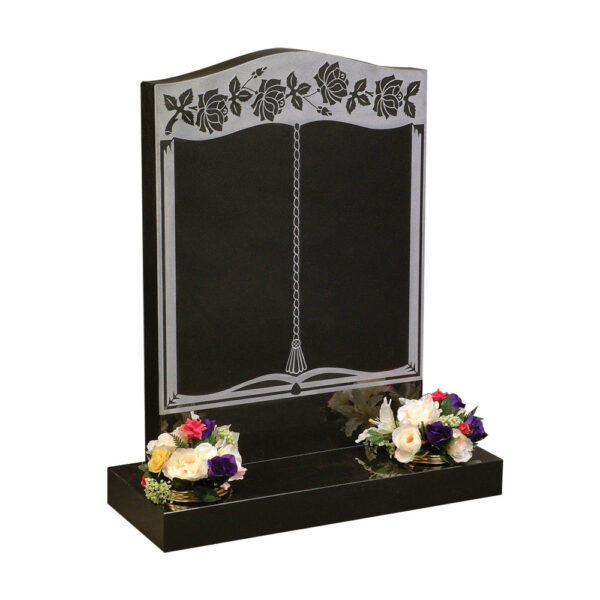 GHS10 - Book and Roses Headstone - Memorials of Distinction