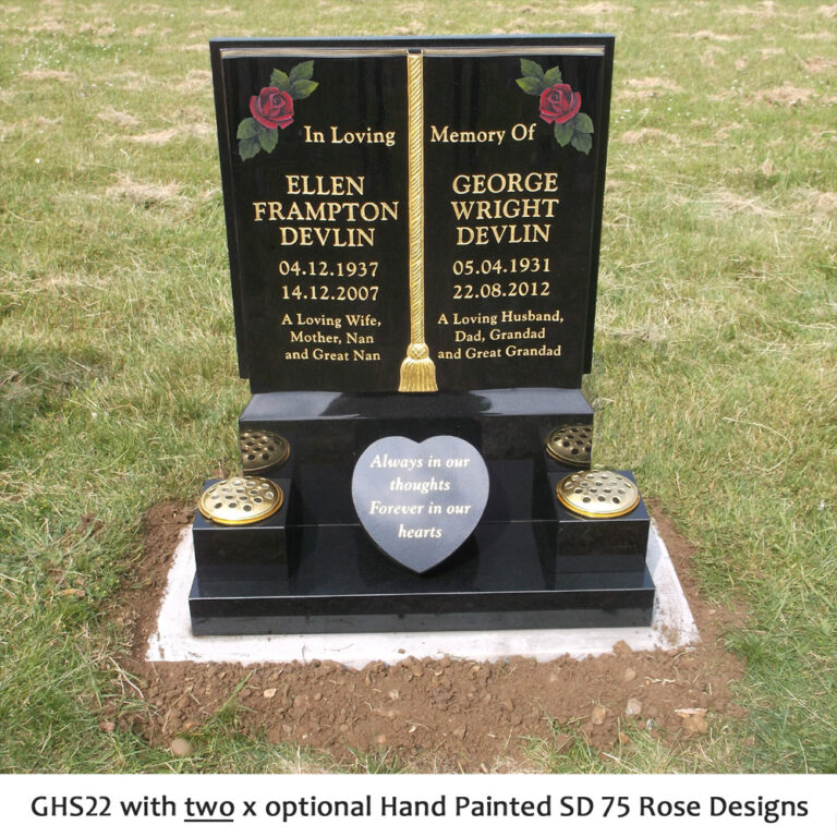 Gilded Book Headstone - Memorials of Distinction