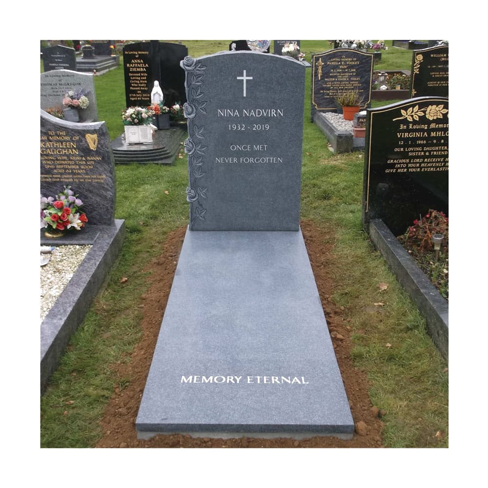 BSK11 - Bespoke Carved Rose Headstone with Ledger Slab - Memorials of ...